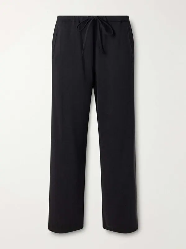 SECOND / LAYER Team Straight-leg Drawstring Lyocell-twill Trousers - Black
