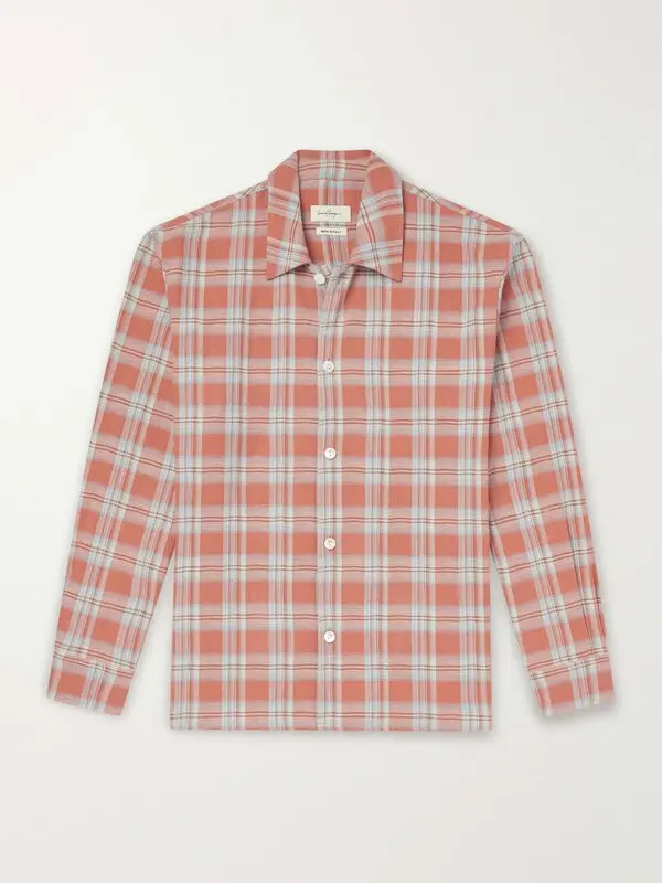 SECOND / LAYER Checked Cotton-flannel Shirt - Red