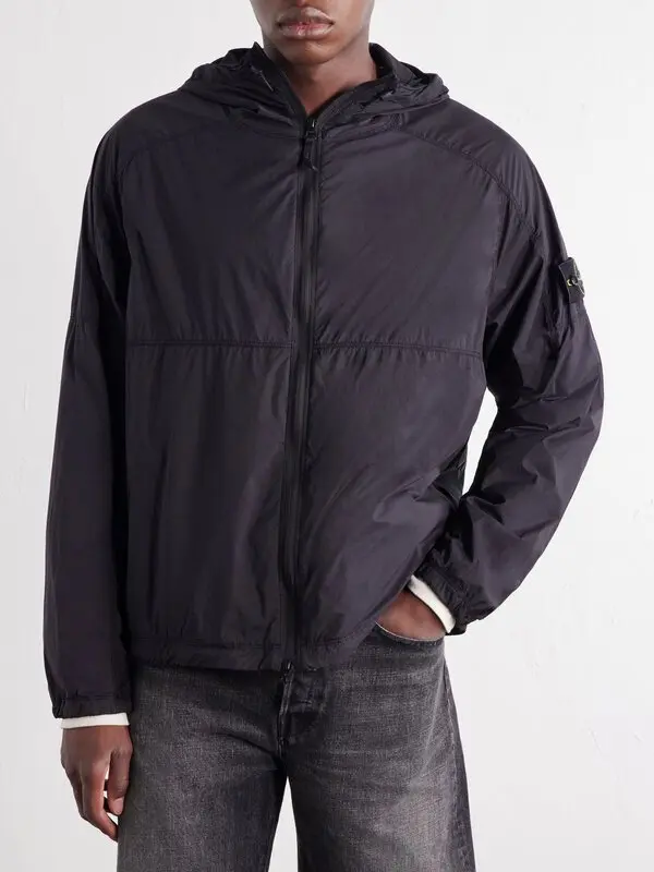 Stone Island Hooded Shell Jacket - Black