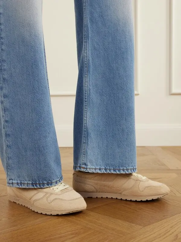 AUTRY Windspin Shell-trimmed Calf Hair Sneakers - Neutrals