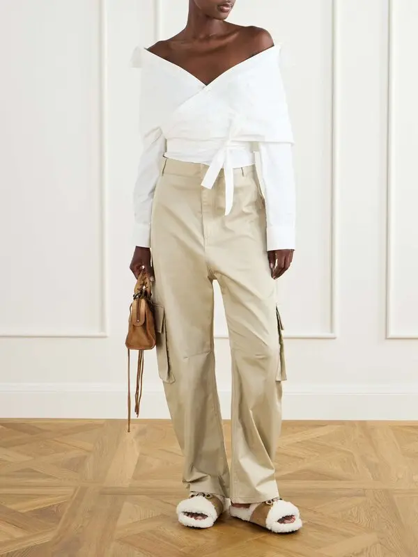 Balenciaga Buckle-detailed Suede-lined Slip-on Flats