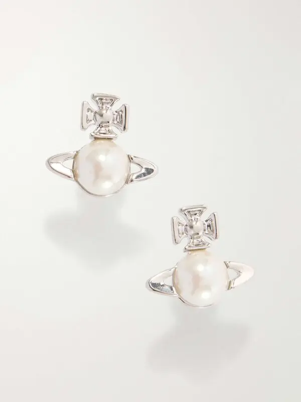 VIVIENNE WESTWOOD Balbina -tone And Bead Earrings - Silver