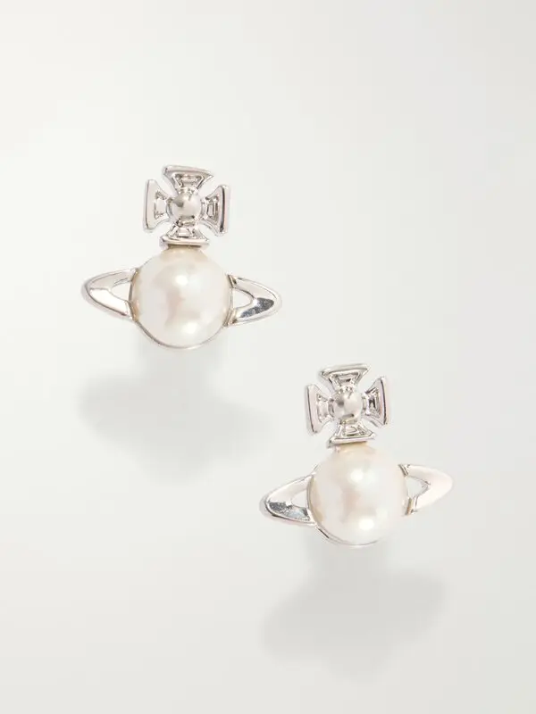 VIVIENNE WESTWOOD Balbina Tone And Bead Earrings - Silver