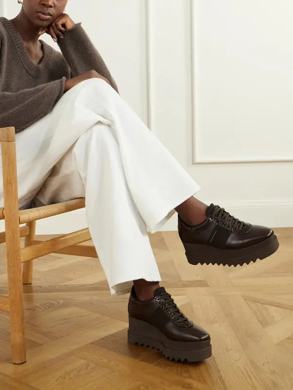 Stella McCartney Snake-effect Leather Sneakers