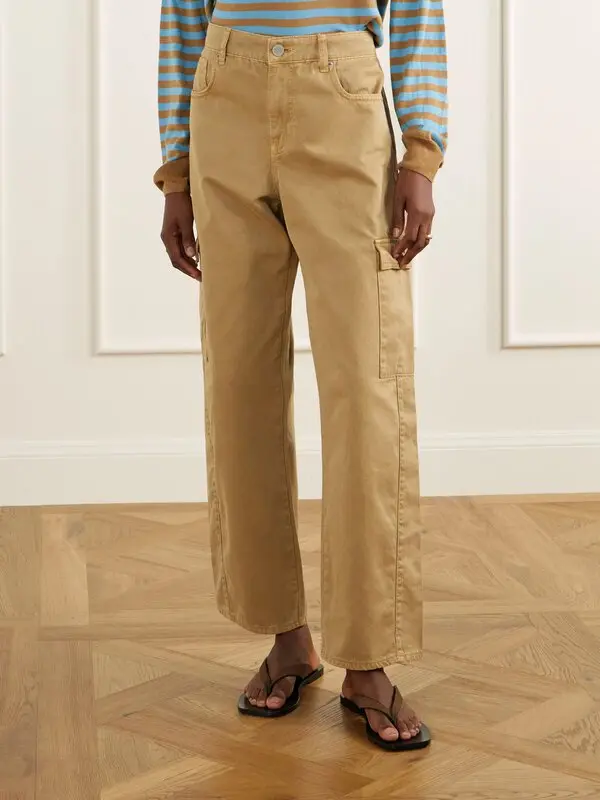 LA LIGNE Cargo Barrel High-waist Wide-leg Jeans - Brown