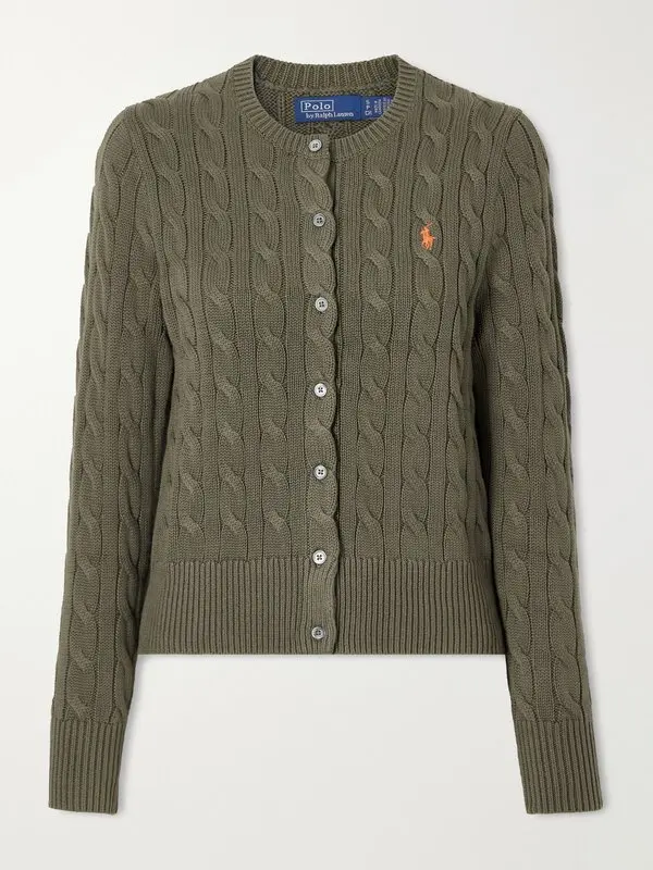 Polo Ralph Lauren Cable-knit Cotton Cardigan - Green