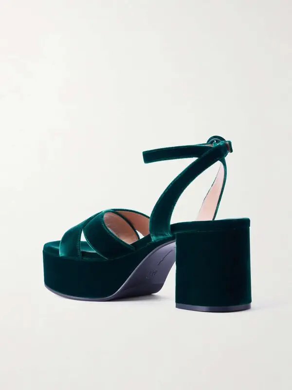 GIANVITO ROSSI 35 Velvet Sandals
