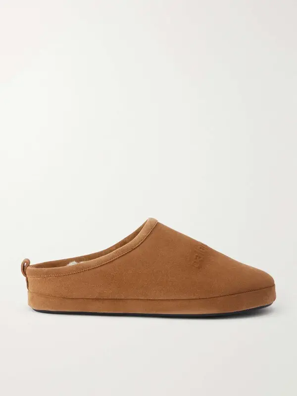 Balenciaga Alaska Suede Slippers - Light Brown