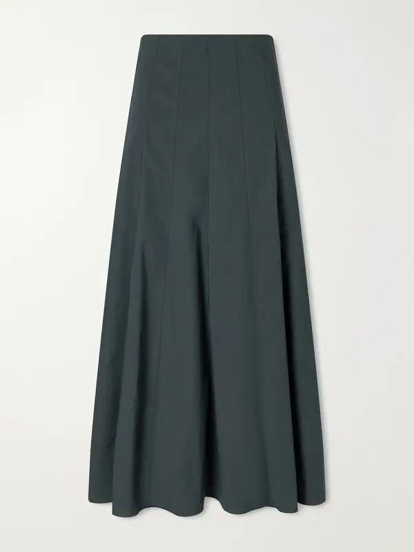 Proenza Schouler White Label Heidi Stretch Cotton-blend Midi Skirt - Green