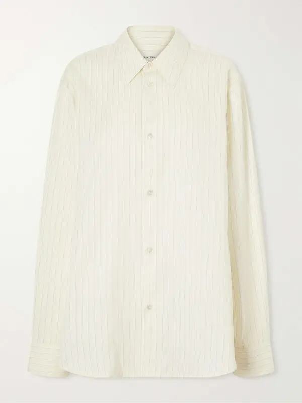 Studio Nicholson View Striped Cotton And Silk-blend Shirt