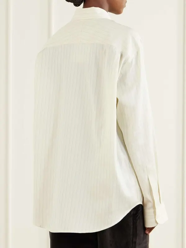 Studio Nicholson View Striped Cotton And Silk-blend Shirt