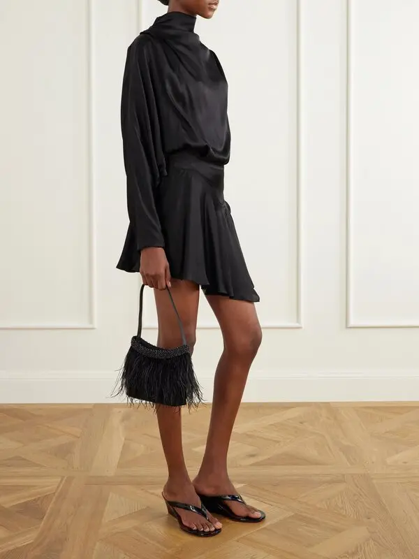 Staud Winslow Embellished Feather Shoulder Bag