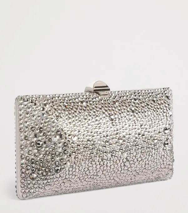 Rodo Satin Crystal-embellished Clutch Bag