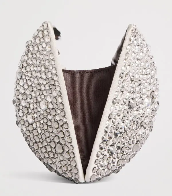 Rodo Satin Crystal-embellished Clutch Bag