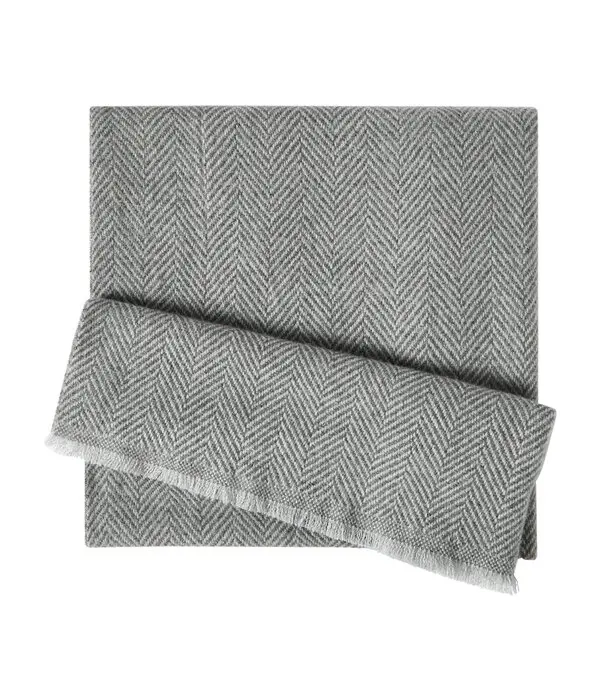 Brunello Cucinelli Cashmere Chevron Scarf - Grey