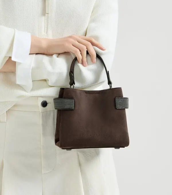 Brunello Cucinelli Small Suede Essence Top-handle Bag