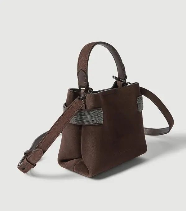Brunello Cucinelli Small Suede Essence Top-handle Bag