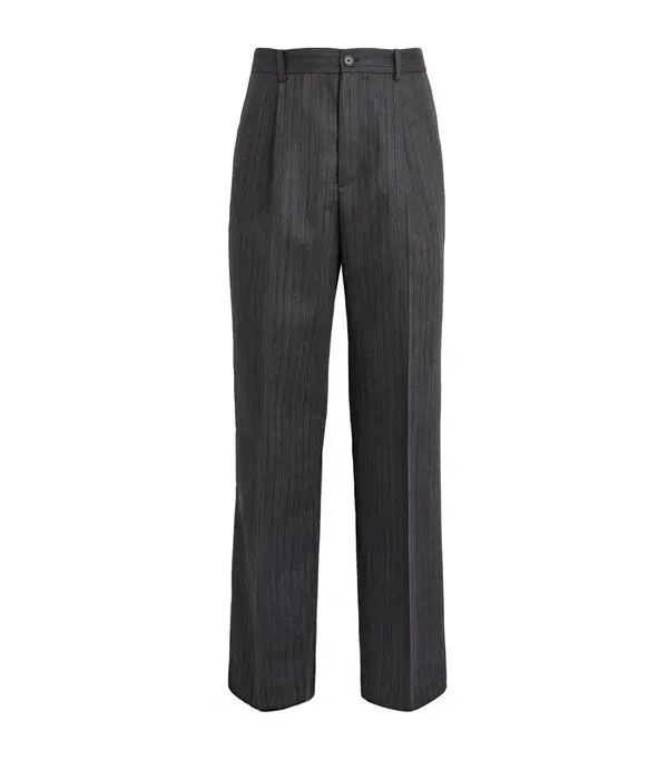 FRAME Wool Pinstripe Wide-leg Trousers