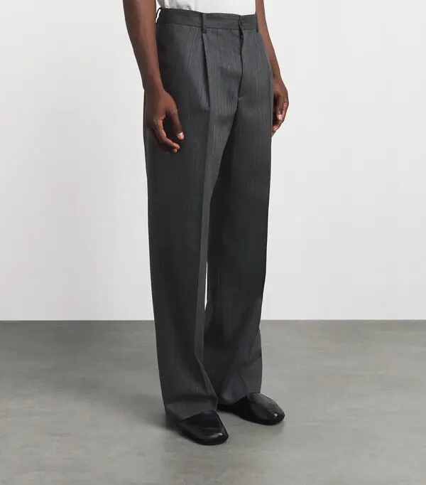 FRAME Wool Pinstripe Wide-leg Trousers