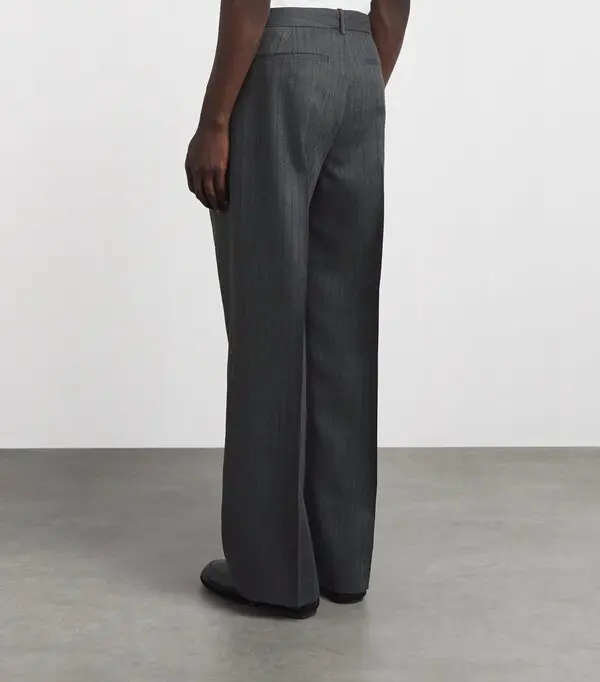 FRAME Wool Pinstripe Wide-leg Trousers