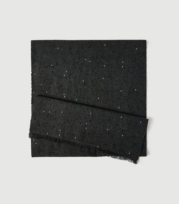 Brunello Cucinelli Cashmere-silk Embellished Scarf