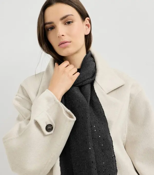 Brunello Cucinelli Cashmere-silk Embellished Scarf