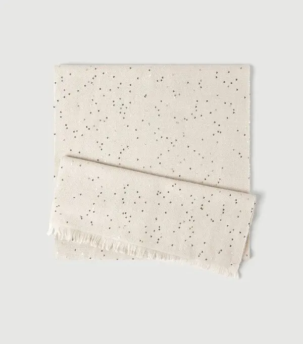 Brunello Cucinelli Cashmere-silk Embellished Scarf