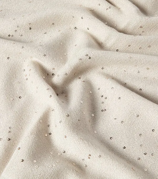 Brunello Cucinelli Cashmere-silk Embellished Scarf