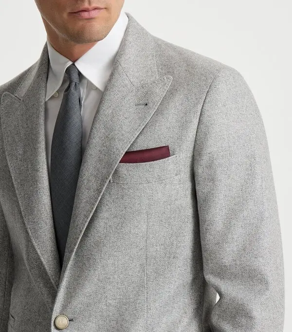 Brunello Cucinelli Silk Pocket Square - Grey