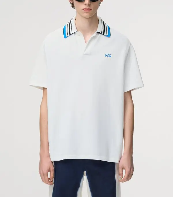 Loewe Stretch-cotton Polo Shirt - White