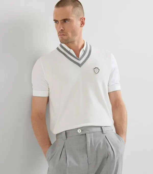 Brunello Cucinelli Cotton Crest Sweater Vest
