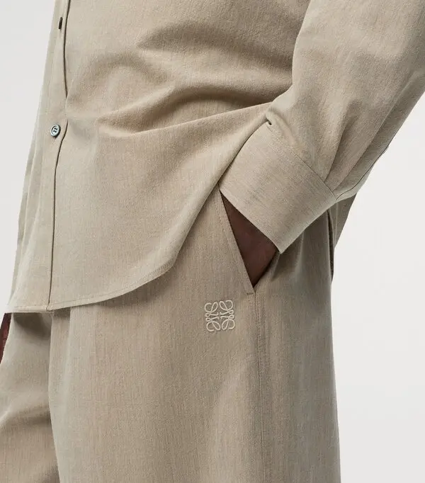Loewe Wool-cotton Drawstring Trousers