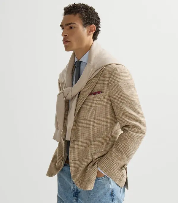 Brunello Cucinelli Wool-cashmere-blend Check Blazer