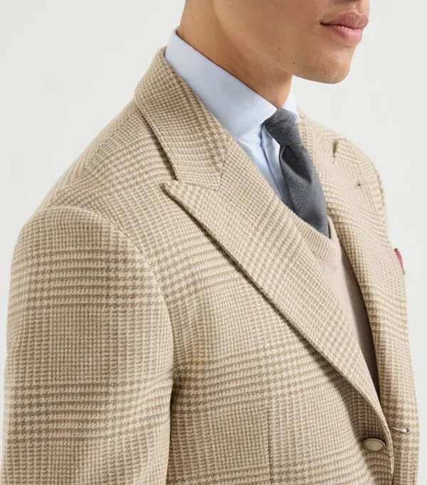 Brunello Cucinelli Wool-cashmere-blend Check Blazer