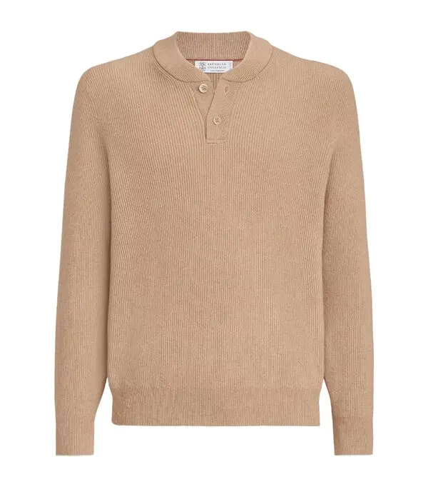Brunello Cucinelli Cashmere Button-up Sweater - Beige