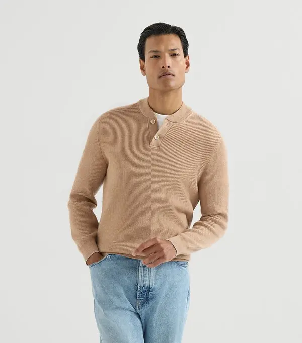 Brunello Cucinelli Cashmere Button-up Sweater - Beige