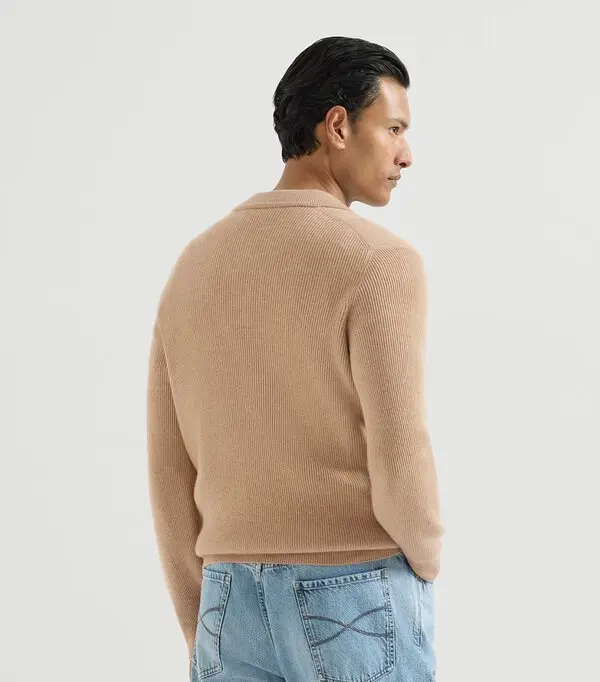 Brunello Cucinelli Cashmere Button-up Sweater - Beige