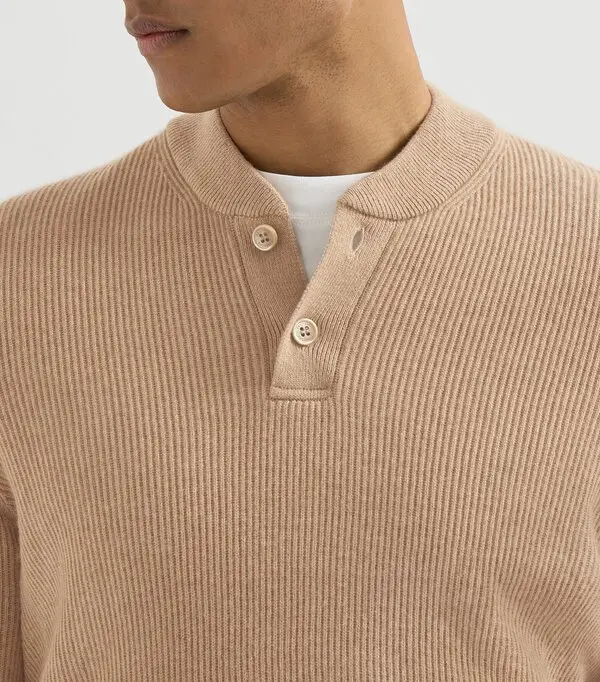 Brunello Cucinelli Cashmere Button-up Sweater - Beige