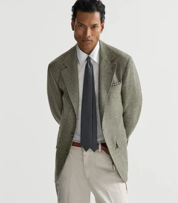 Brunello Cucinelli Wool-cashmere-blend Check Blazer