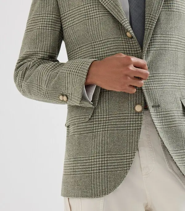 Brunello Cucinelli Wool-cashmere-blend Check Blazer