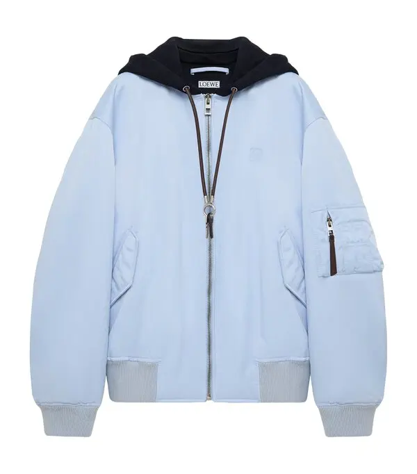 Loewe Anagram Hooded Bomber Jacket