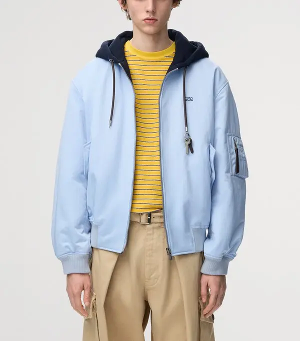 Loewe Anagram Hooded Bomber Jacket