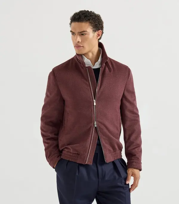 Brunello Cucinelli Virgin Wool Bomber Jacket