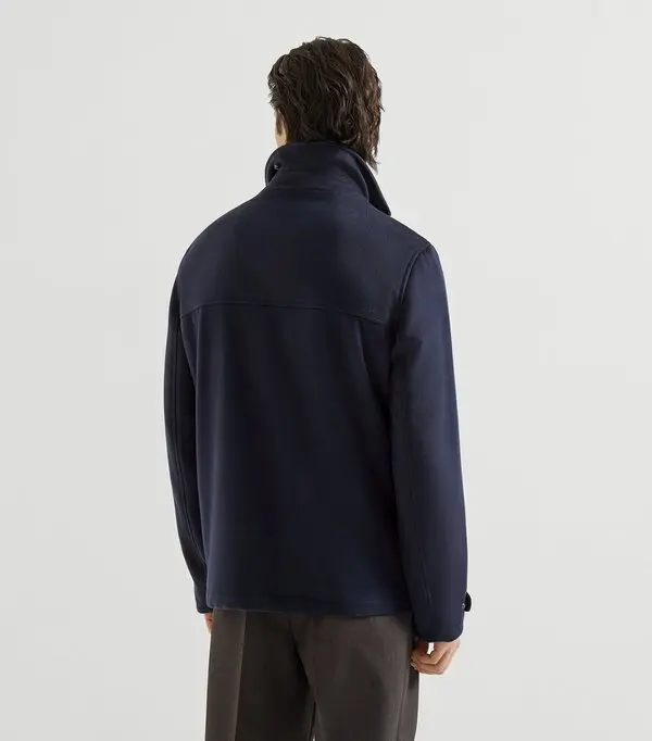 Brunello Cucinelli Virgin Wool Leather-trim Field Jacket