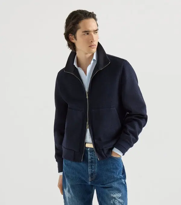Brunello Cucinelli Cashmere Reversible Check Jacket