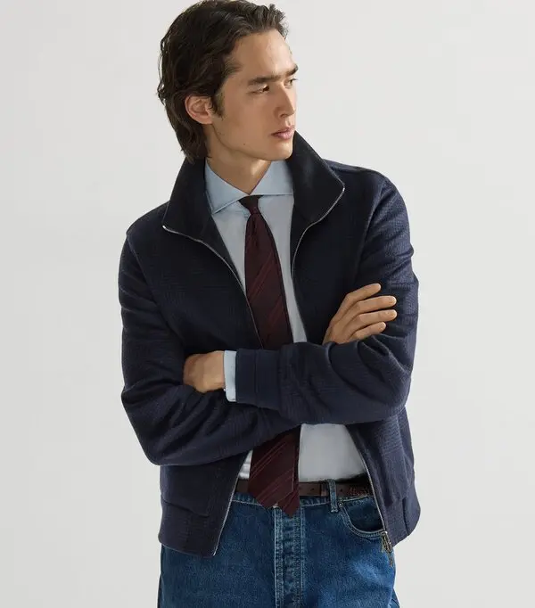 Brunello Cucinelli Cashmere Reversible Check Jacket