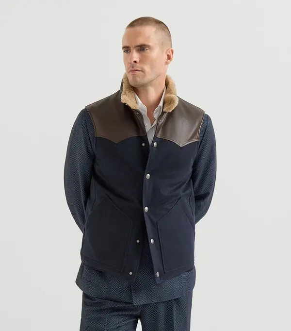Brunello Cucinelli Wool Shearling-trim Gilet