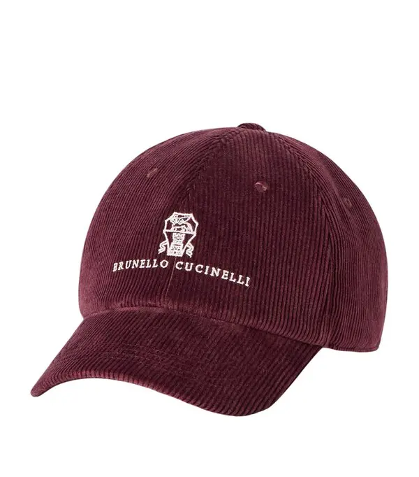 Brunello Cucinelli Cotton-cashmere-blend Corduroy Cap - Red