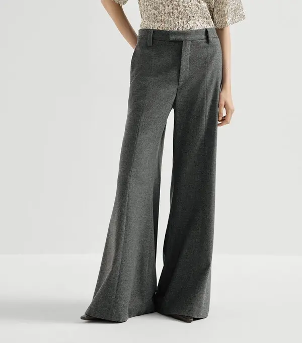 Brunello Cucinelli Wool-cashmere Flare Tailored Trousers