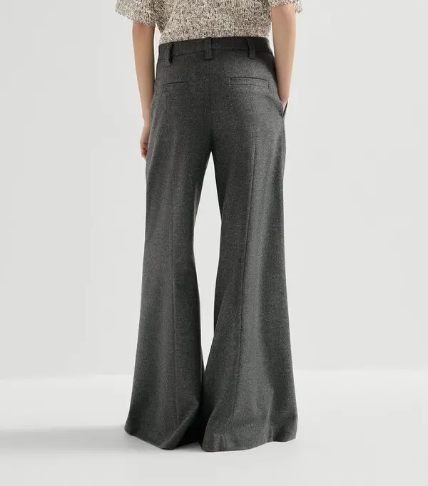 Brunello Cucinelli Wool-cashmere Flare Tailored Trousers